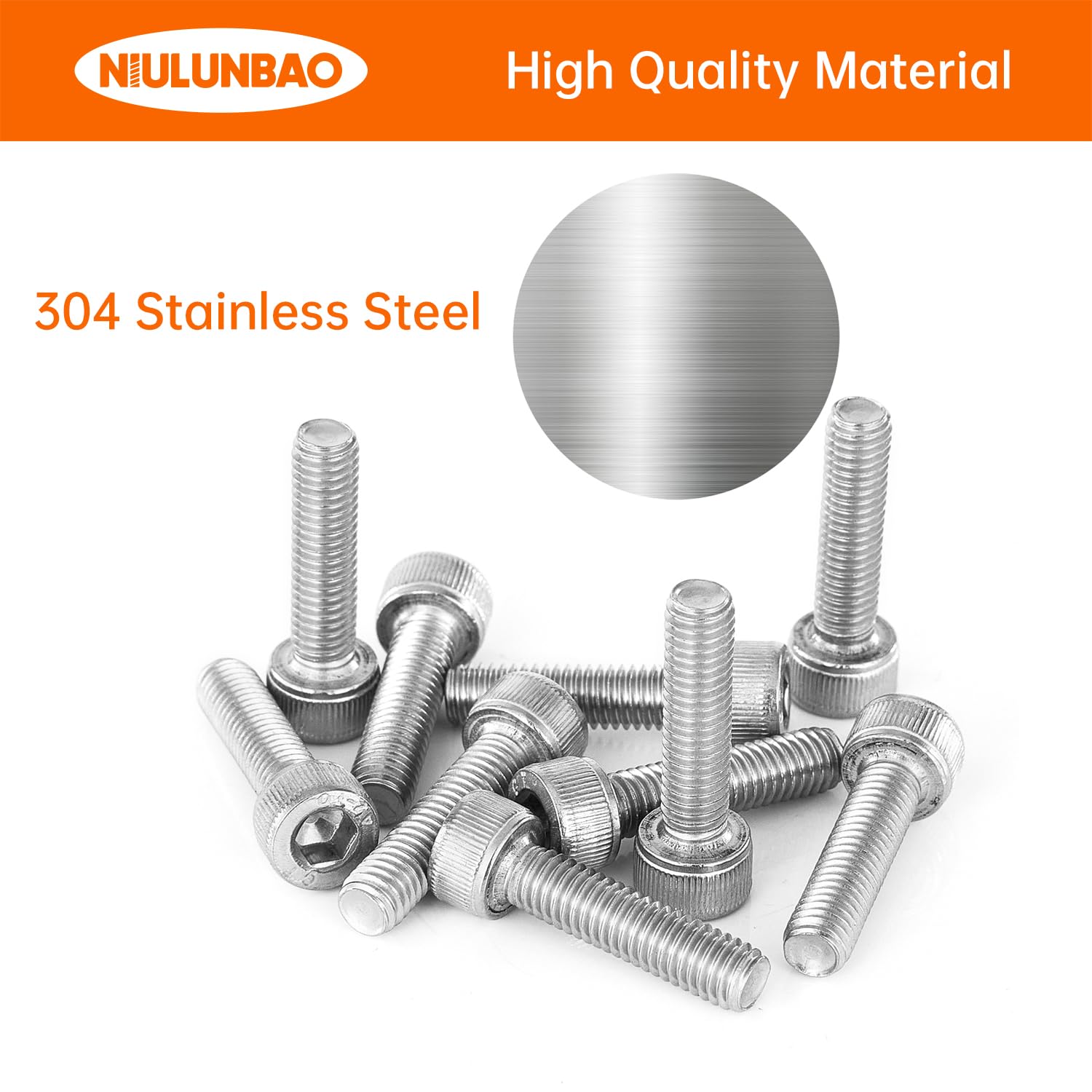 M5-0.8 x 25mm Hex Socket Head Cap Screws Bolts 304 Stainless Steel Metric Machine, Allen Hex Drive, Fully Thread, 50PCS