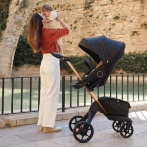 Stokke Xplory X, Signature - Luxury Stroller - Adjustable for Both Baby & Parents’ Comfort - Padding & Harness for Added Safety - Folds in One Step