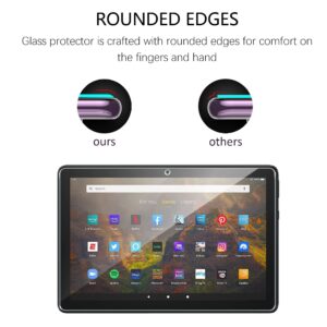 Wigsii 【 2Pack 】 Tempered Glass for All-New Fire HD10 / Fire HD 10 Plus Tablet 10.1 inch (11th Generation, 2021 Release) Screen Protector 2Packs 9H Hardness HD Clear Scratch Resistant Bubble Free Anti-Fingerprints