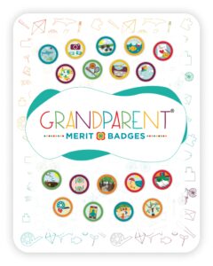 grandparent merit badges kit first edition - best gift idea! fun with grandkids using this keepsake activity journal. 18 activity journal pages,merit badge stickers and certificate of merit