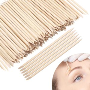 eye brow wooden wax sticks mini waxing applicator sticks lip nose eyebrow waxing sticks wood craft small wax applicator facial hair wax spatula for home spa hair removal smooth skin use (400 pieces)