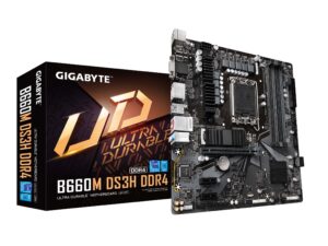 gigabyte b660m ds3h ddr4 (b660/ intel/lga 1700/ micro-atx/ ddr4/ dual m.2/ pcie 4.0/ usb 3.2 gen2 type-c/ 2.5gbe lan/motherboard)