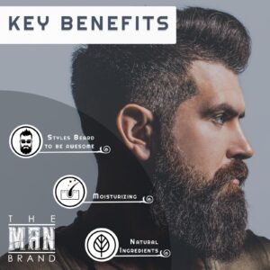 The Man Brand - Unscented Beard Balm No Scent 1 oz - Fragrance-free Leave-in Beard Conditioner for Styling