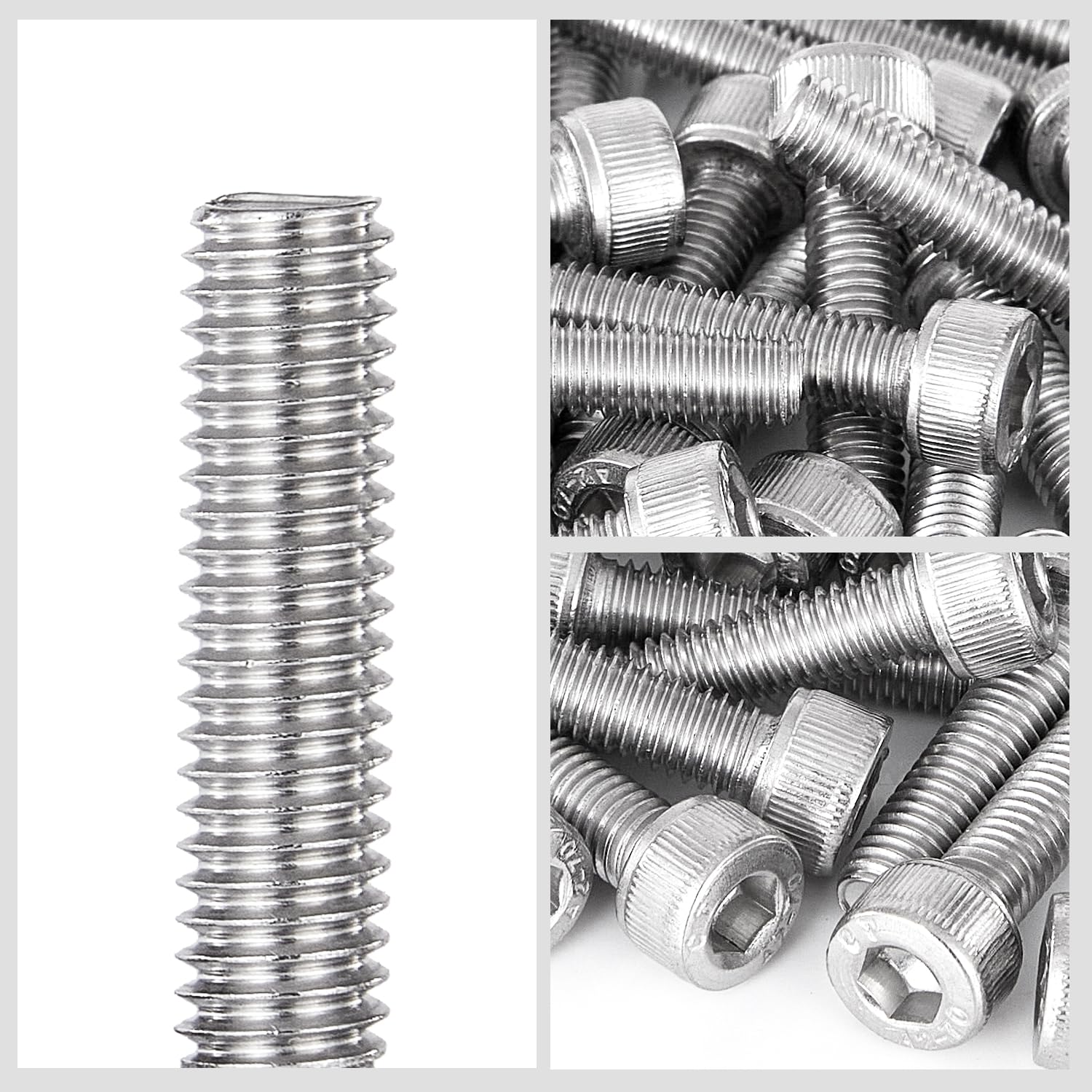 M5-0.8 x 25mm Hex Socket Head Cap Screws Bolts 304 Stainless Steel Metric Machine, Allen Hex Drive, Fully Thread, 50PCS