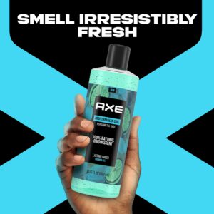 AXE Body Wash For Men Mediterranean Cool, Skin Care With 100% Natural Origin scent And Plant Based Ingredients 18 oz, 4 Count