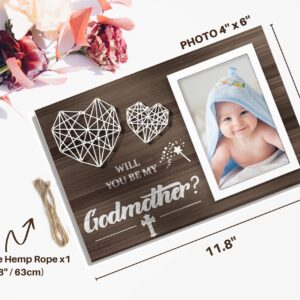 Rivocoda Godmother Proposal Gift, Will You Be My Godmother, Godmother Gifts from Godchild, Picture Frame Gift for Mother's Day or Birthday