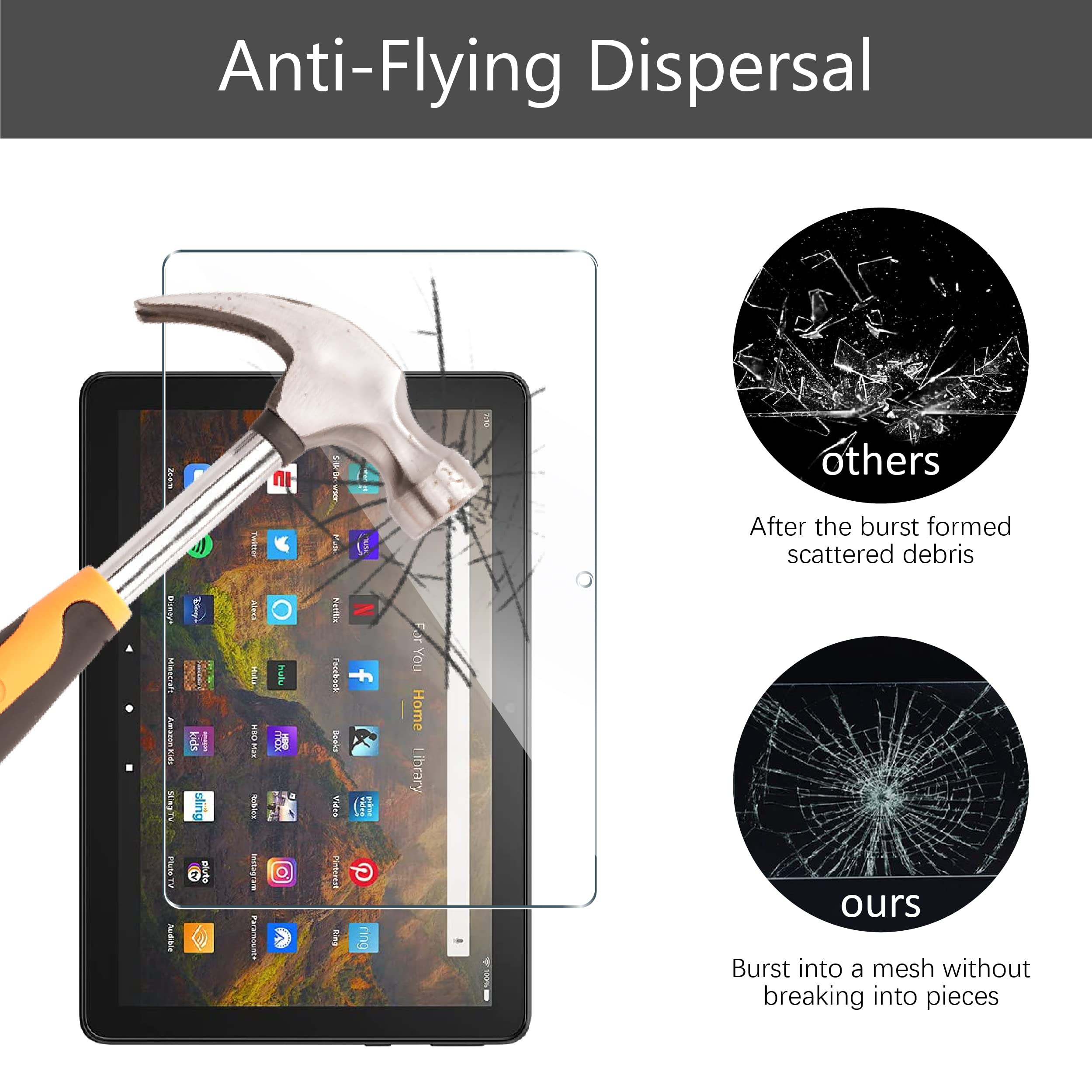 Wigsii 【 2Pack 】 Tempered Glass for All-New Fire HD10 / Fire HD 10 Plus Tablet 10.1 inch (11th Generation, 2021 Release) Screen Protector 2Packs 9H Hardness HD Clear Scratch Resistant Bubble Free Anti-Fingerprints