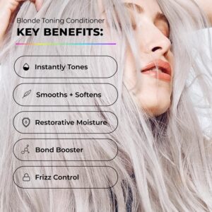 XMONDO Hair Supernova Blonde Toning Conditioner | Vegan Formula with Vegetable Proteins, Jojoba Oil, and Violet Pigments to Replenish, Restore, and Reduce Yellow Tones in Blonde Hair, 8 Fl Oz 1-Pack