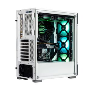 Velztorm Azcia CTO Gaming Desktop PC Liquid-Cooled (Ryzen 7-5800X 8-Core, 64GB DDR4, 1TB PCIe SSD + 2TB HDD (3.5), GeForce RTX 3080 10GB, 240mm AIO, RGB Fans, 750W PSU, WiFi, Win 10 Home)