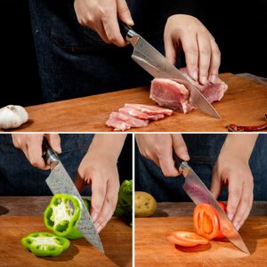 WAK Nakiri Knife Hand Forged 7 Inch Damascus Japanese Super Steel G10 Ergonomic Handle Chef Knife, Ultra Sharp, Cooking Knife for Meat, Fruits, Bread, Vegetable in Home Kitchen Restaurant