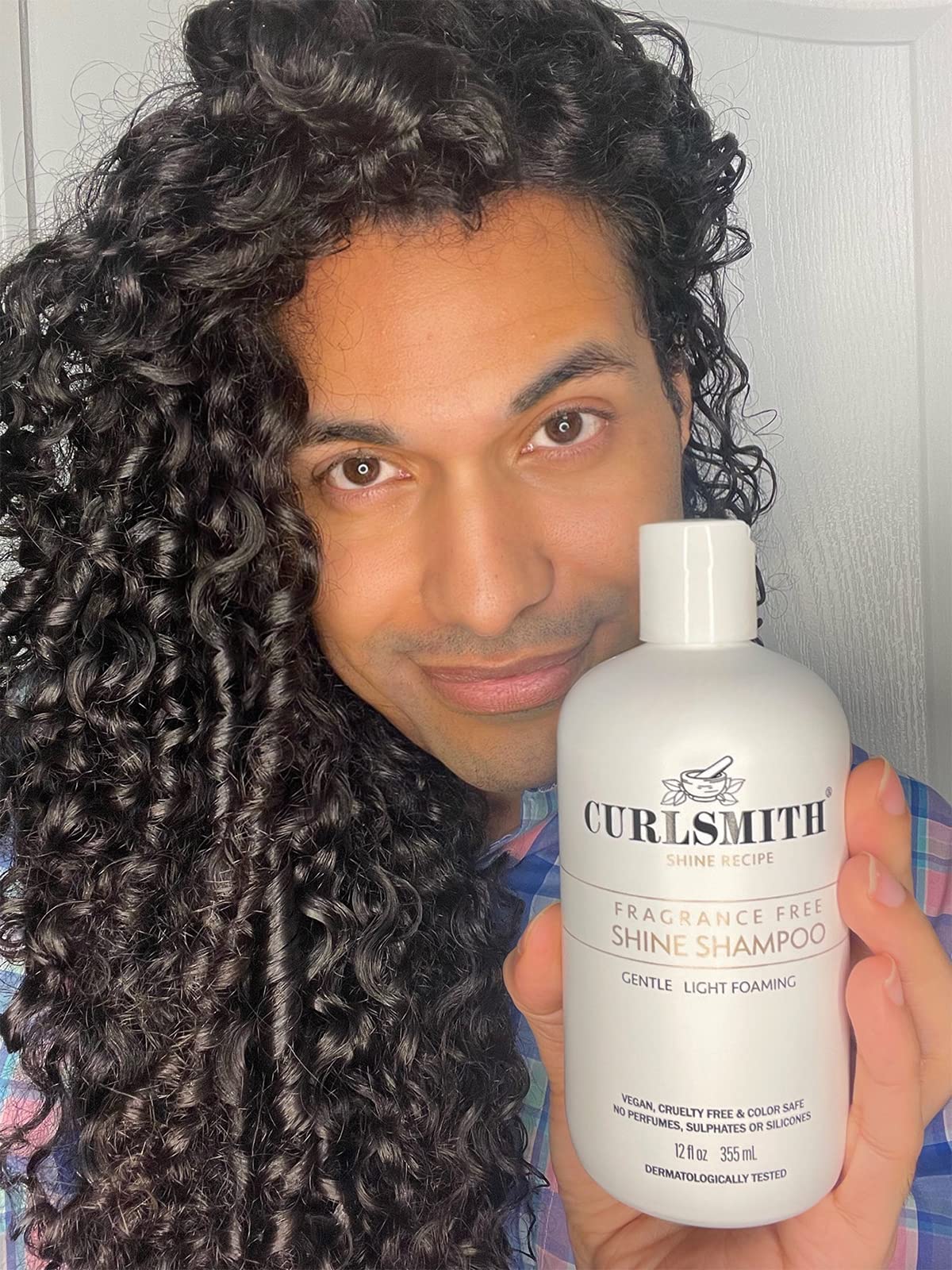 CURLSMITH - Shine Shampoo, Gentle, Sensitive, Fragrance Free Cleanser for All Curl and Hair Types, Vegan (12 fl oz)