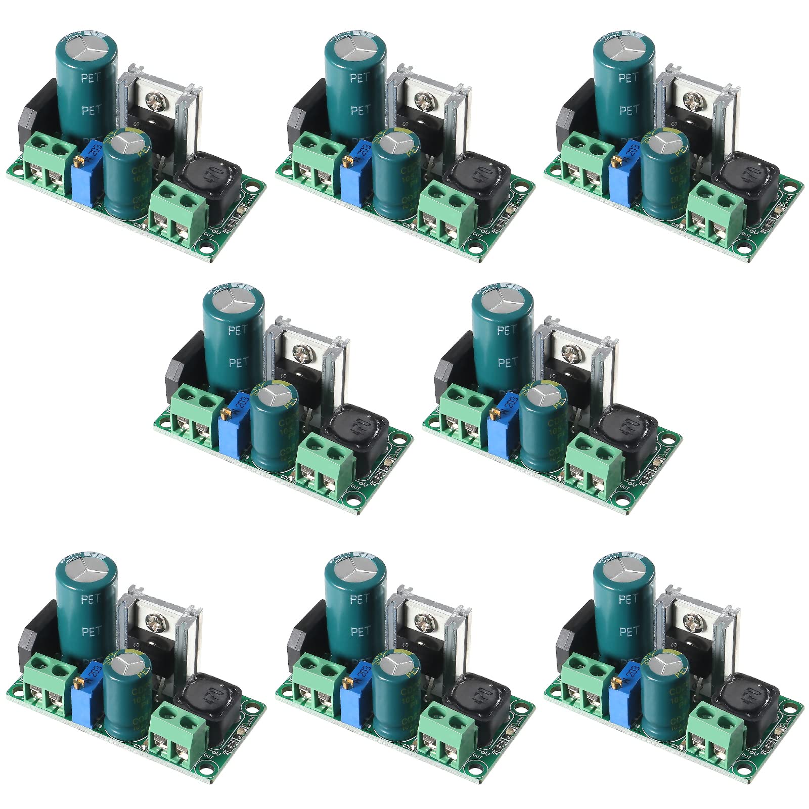 Alinan 8pcs AC/DC to DC Step Down Buck Converter AC 5-30V DC 5-48V 24V 36V 48V to DC 2.5-35V 12V Voltage Regulator Board 2A Adjustable Volt Power Supply Module