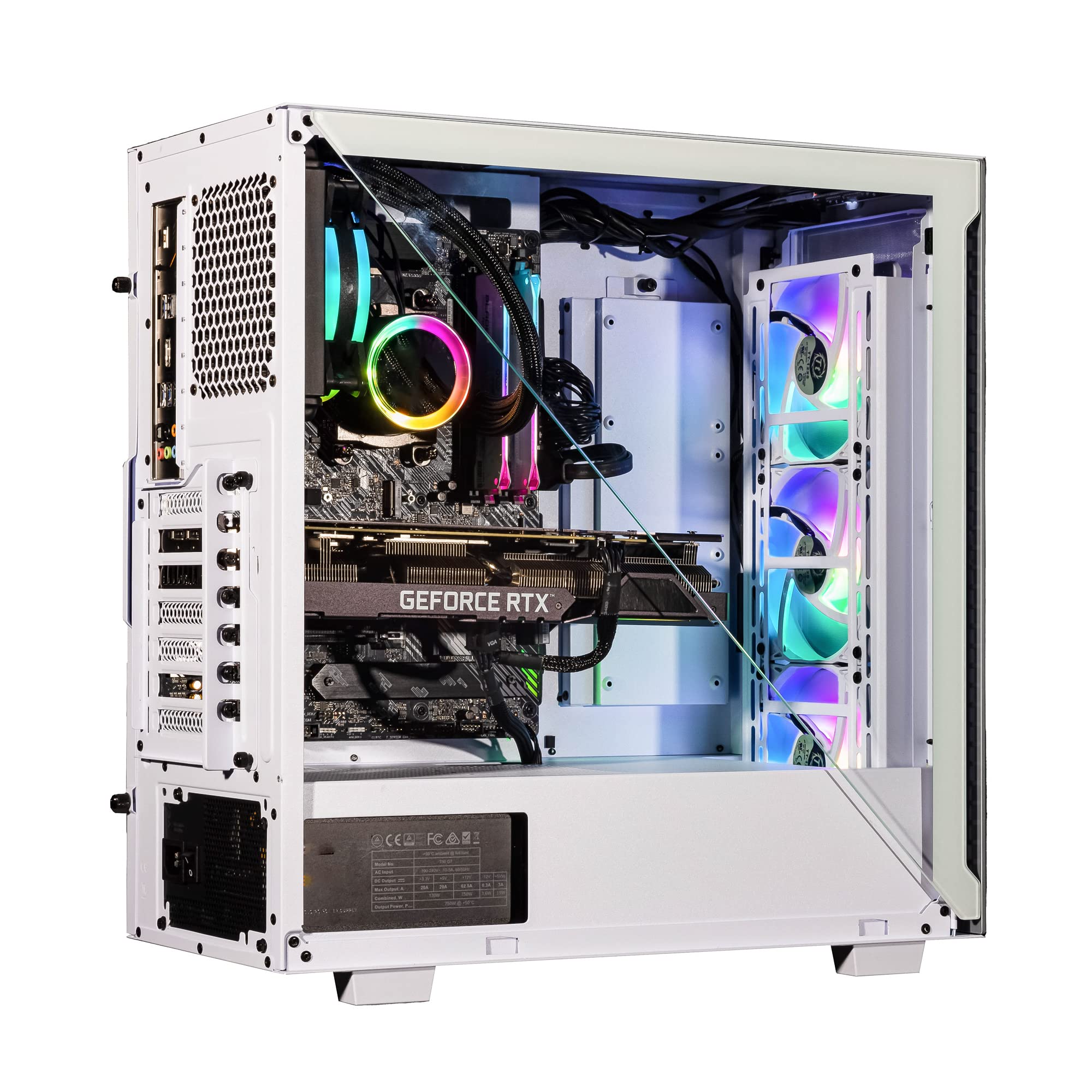 Velztorm Gladio CTO Powerful Gaming Desktop PC Liquid-Cooled (AMD Ryzen 9 5900X 12-Core, 64GB DDR4, 4TB PCIe SSD + 6TB HDD (3.5), GeForce RTX 3090 24GB, WRGB Fans, AC WiFi, BT, Win 10 Home) VELZ0002