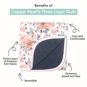 Copper Pearl Three-Layer Baby Blanket: Soft Baby Quilts for Boys and Girls | Breathable, Cozy, Toddler Blanket | Baby Quilt for Newborns | 46x46 Premium Polyester/Rayon | Slugger