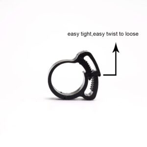 Rayurain 100pieces Inner Diameter 1/2 inch Plastic hose Clamp for Drip Irrigation Tubing (Fit O.D. 16-18mm)