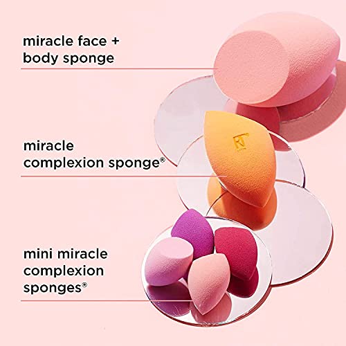 Real Techniques Mini Miracle Complexion Sponge Makeup Blender, Beauty Sponges,(2 Packs of 4, 8 Count Total)