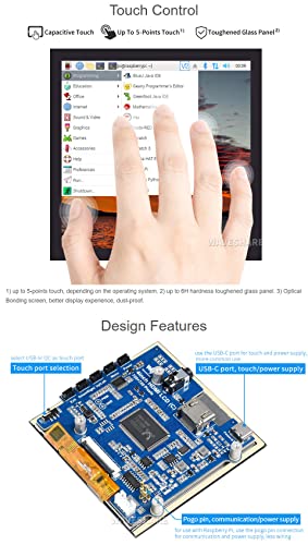 waveshare 4inch HDMI Capacitive Touch IPS LCD Display Compatible with Raspberry Pi 4B/3B+/3A+/2B/B+/A+/Zero/Zero W/WH/Zero 2W CM3+/4 720×720 Resolution Supports Jetson Nano/Windows