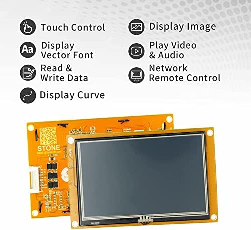 7 inch Smart HMI TFT LCD Display Module with Complimentary GUI Software + UART Port + Cortex A8 CPU for Arduino ESP32 Project or Industry Equipment Control