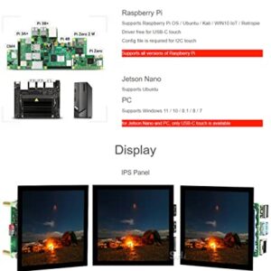 waveshare 4inch HDMI Capacitive Touch IPS LCD Display Compatible with Raspberry Pi 4B/3B+/3A+/2B/B+/A+/Zero/Zero W/WH/Zero 2W CM3+/4 720×720 Resolution Supports Jetson Nano/Windows