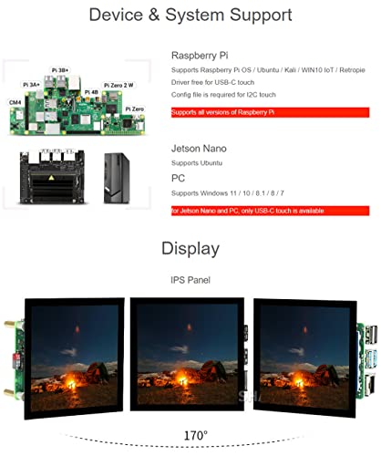 waveshare 4inch HDMI Capacitive Touch IPS LCD Display Compatible with Raspberry Pi 4B/3B+/3A+/2B/B+/A+/Zero/Zero W/WH/Zero 2W CM3+/4 720×720 Resolution Supports Jetson Nano/Windows