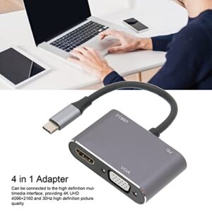 USB Hub, Easy to Use 4 in 1 Silver 4 in 1 Adapter for Keyboard for Mouse for Laptops for Phones