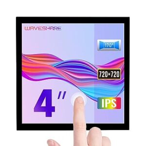 waveshare 4inch HDMI Capacitive Touch IPS LCD Display Compatible with Raspberry Pi 4B/3B+/3A+/2B/B+/A+/Zero/Zero W/WH/Zero 2W CM3+/4 720×720 Resolution Supports Jetson Nano/Windows