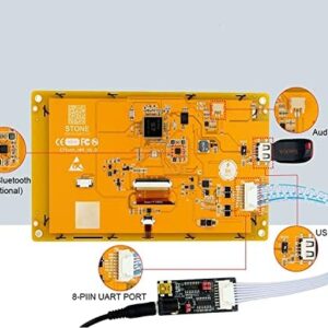 7 inch Smart HMI TFT LCD Display Module with Complimentary GUI Software + UART Port + Cortex A8 CPU for Arduino ESP32 Project or Industry Equipment Control