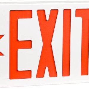 Exit Sign with Emergency Lights, Red Double-Face Exit Light with 90-Min Backup Battery, Universal Mount, Fire-Resistant ABS Housing, UL Listed, 120-277V (UL 94V-0 Rated)