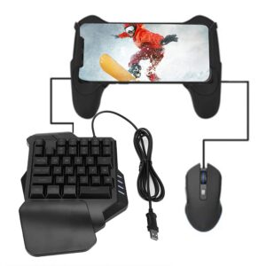 CHICIRIS LED Gaming Keyboard, Portable High & Low Key Layout Fast Response One-Handed Keyboard, Anti-Slip Design for / / / iOS Home