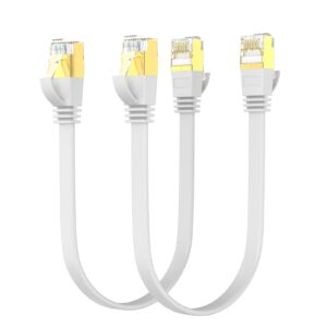 urelegan cat 8 ethernet cable 1 feet, heavy duty high speed flat internet cable, 40gbps 2000mhz with gold plated rj45 connector lan cable for router, modem, gaming, pc, laptop, smart tv- 2 pack