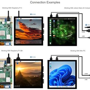 waveshare 4inch HDMI Capacitive Touch IPS LCD Display Compatible with Raspberry Pi 4B/3B+/3A+/2B/B+/A+/Zero/Zero W/WH/Zero 2W CM3+/4 720×720 Resolution Supports Jetson Nano/Windows