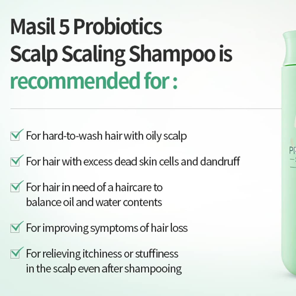 Masil Shampoo for Damaged Hair & Loss, Weakened Scalp Scaling, CMC Shampoo for Bouncy Hair, Travel Size, 5.1 Fl Oz