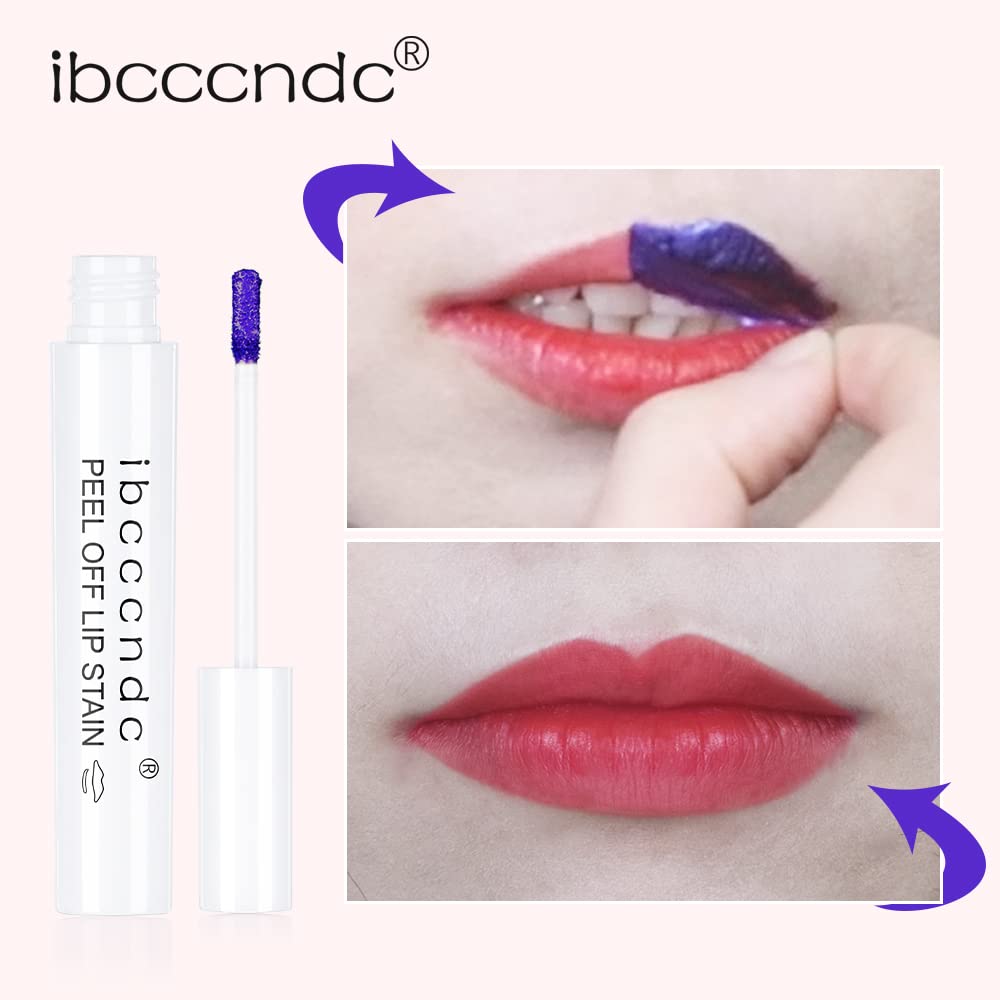 ibcccndc Peel Off Red Lip Stain 2 Colors Set -Long Lasting,Smudge Proof, Waterproof, Natural Base Liquid Lipstick Kit Nonstick Cup Tear-off Lip Gloss (Beautiful 8&12)