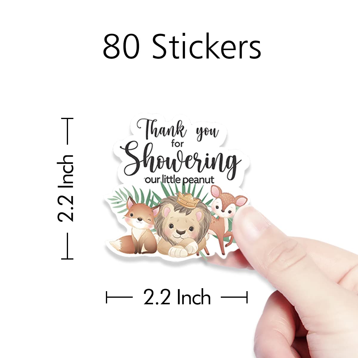 Cute Thank You for Celebrating with Us Jungle Safari Baby Shower Thank You Stickers Labels,Wild Animals Party Stickers for Wild Animals Theme Baby Shower Birthday Party Favor Label Decorations