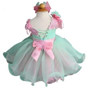 Jenniferwu EB1179MP Infant Toddler Baby Newborn Little Girl's Pageant Party Birthday Dress MINTPINK Size 18-24M