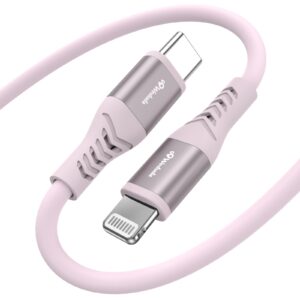 weduda usb c to lightning cable 6 ft apple mfi certified iphone fast charger type c to lightning cable silicon iphone cord for iphone 13 12 11 pro max xr xs 8 7 6 plus and more (pink)