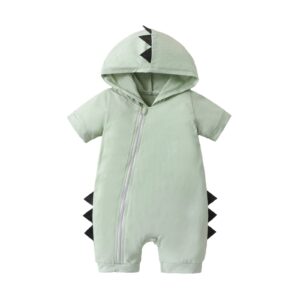 cbnrlopop infant newborn baby boys girls dinosaur halloween christmas hoodie romper onesie jumpsuit outfits(green, 3-6months)