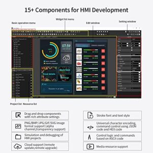 7 inch Smart HMI TFT LCD Display Module with Complimentary GUI Software + UART Port + Cortex A8 CPU for Arduino ESP32 Project or Industry Equipment Control