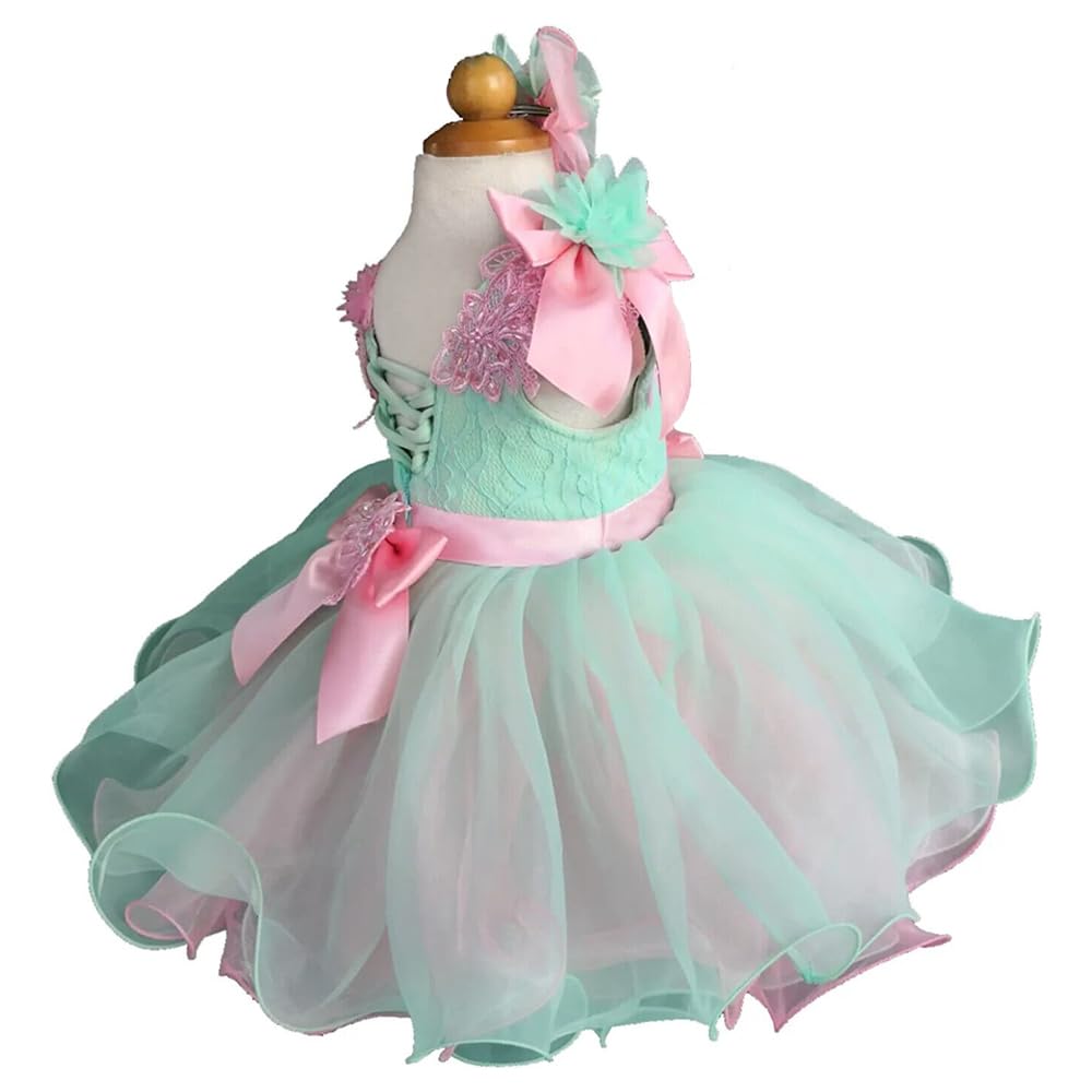 Jenniferwu EB1179MP Infant Toddler Baby Newborn Little Girl's Pageant Party Birthday Dress MINTPINK Size 18-24M