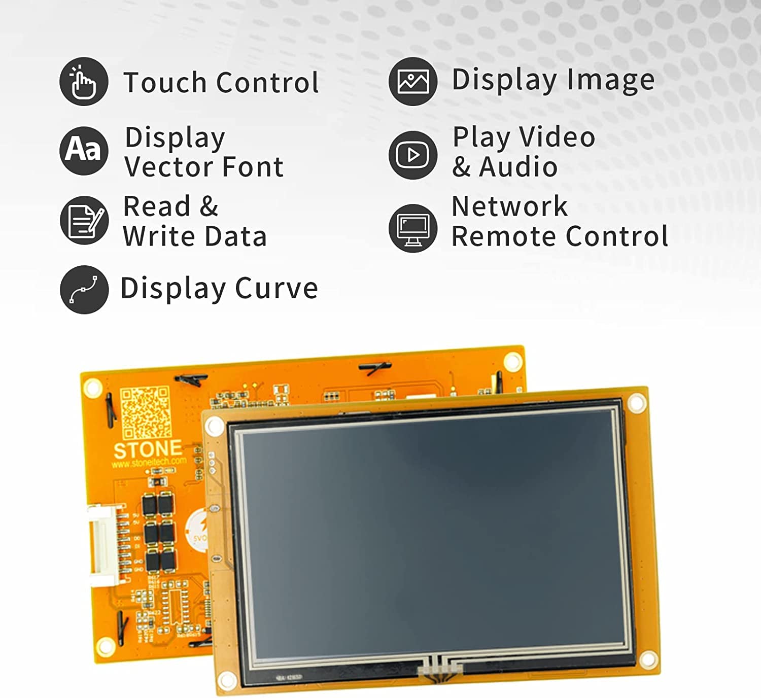 SCBRHMI 4.3 Inch Intelligent LCD HMI Serial Display Module with Program + Touch Screen + Free Powerful Software for Equipment Control Panel Arduino Raspberry pi ESP 32 ESP8266 STM32