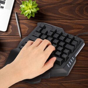 CHICIRIS LED Gaming Keyboard, Portable High & Low Key Layout Fast Response One-Handed Keyboard, Anti-Slip Design for / / / iOS Home