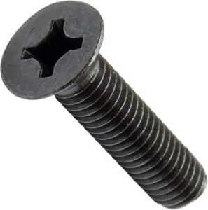 monsterbolts - m6 x 10mm phillips flat head, din 965, alloy steel, black oxide, 25 pack