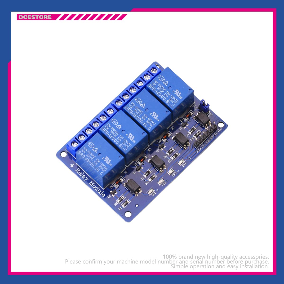 DC Relay Module 4 Channel 5V with Optocoupler Compatible with R3 1280 STM32 Pi