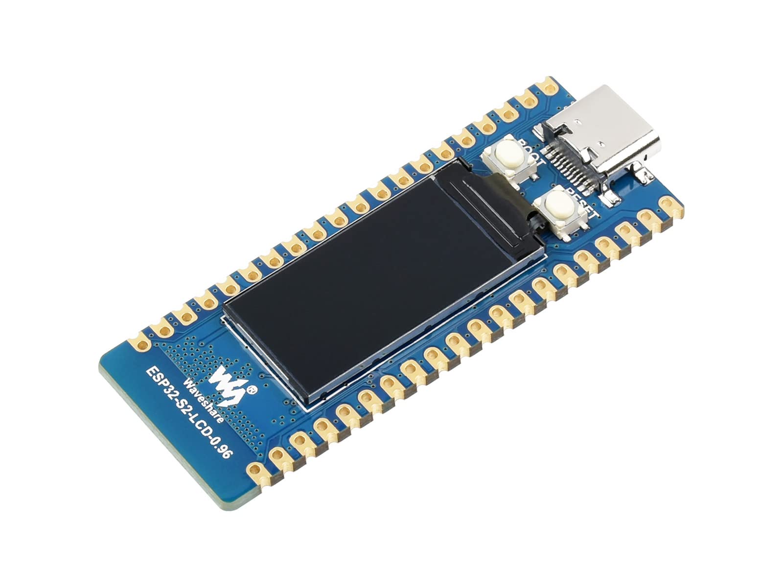 ESP32-S2 MCU WiFi Development Board with 0.96inch IPS LCD Display, 2.4 GHz WiFi 240 MHz Xtensa Single-Core 32-Bit LX7 Microcontroller, Support Raspberry Pi Pico Expansion Board