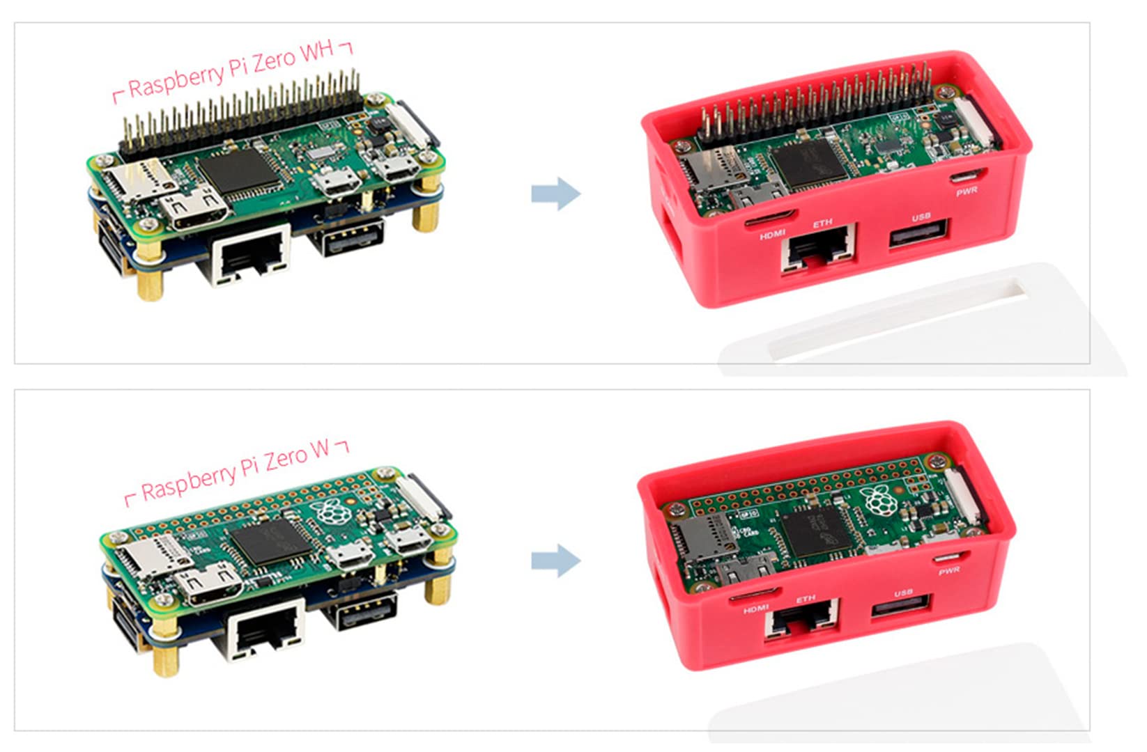 Ethernet/USB HUB HAT Board with ABS Case for Raspberry Pi Zero 2 W/Zero 2WH/Pi Zero/Zero W/Zero WH,with 3X USB Ports, Compatible with USB 2.0/1.1 and 1x RJ45 Ethernet Port 10/100M Auto-Negotiation