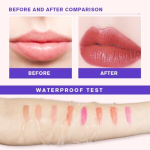 ibcccndc Peel Off Red Lip Stain 2 Colors Set -Long Lasting,Smudge Proof, Waterproof, Natural Base Liquid Lipstick Kit Nonstick Cup Tear-off Lip Gloss (Beautiful 8&12)