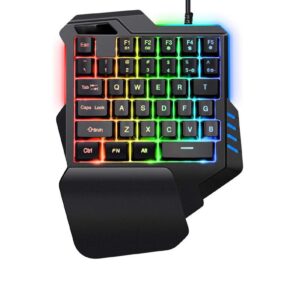 hilitand one handed gaming keyboard,35 keys,led backlit,ergonomic mini mechanical gaming keyboard,for win 2000/xp/me/7/8,for vista,for android,for linux,for os