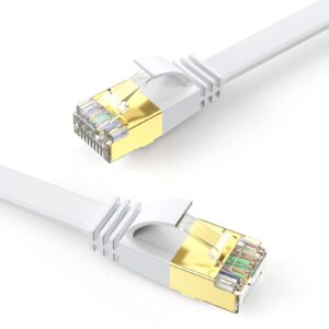 URELEGAN Cat 8 Ethernet Cable 1 Feet, Heavy Duty High Speed Flat Internet Cable, 40Gbps 2000Mhz with Gold Plated RJ45 Connector LAN Cable for Router, Modem, Gaming, PC, Laptop, Smart TV- 2 Pack