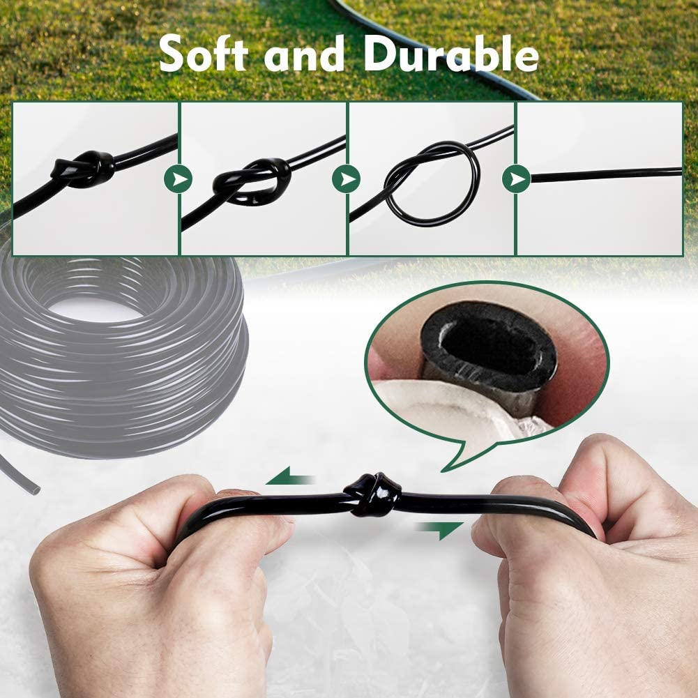 100feet 1/4 inch Black Flexible PVC Micro Tubing For Bubbler Sprinkle Irrigation