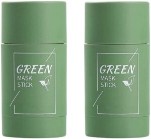 nenrte 2pcs green tea deep cleanse mask stick, green tea blackhead remover stick, removes blackheads green mask stick for all skin types